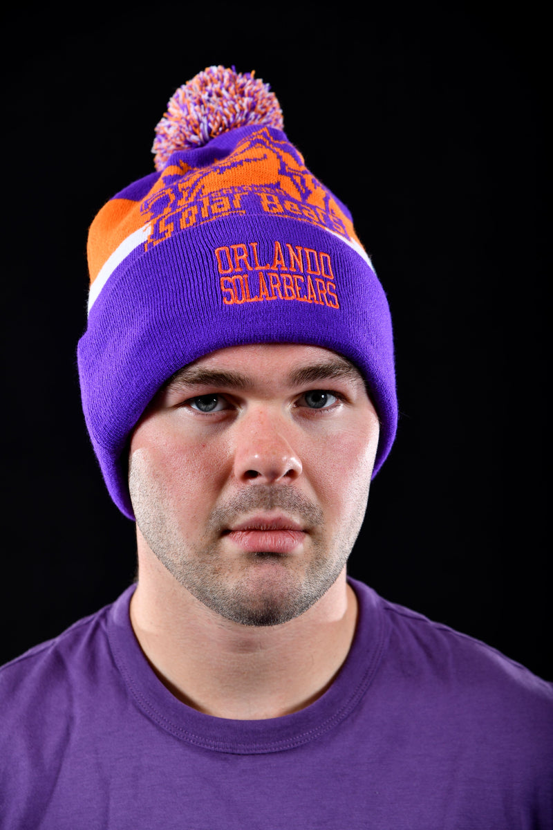 Adult Festive Pom Knit Hat – Orlando Solar Bears Team Store
